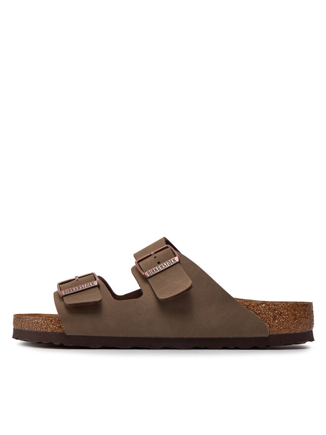 Klapki Birkenstock Arizona Birko-Flor nubuk 151181 Brązowy | eobuwie.com.pl