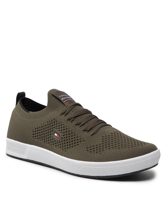 Sneakers Tommy Hilfiger Sustainable Knit Sock Cupsole FM0FM04007 Grun eschuhe