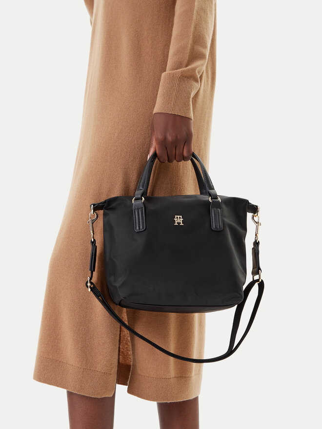 Handtasche Tommy Hilfiger Poppy Th Small Tote AW0AW15640 Schwarz ...