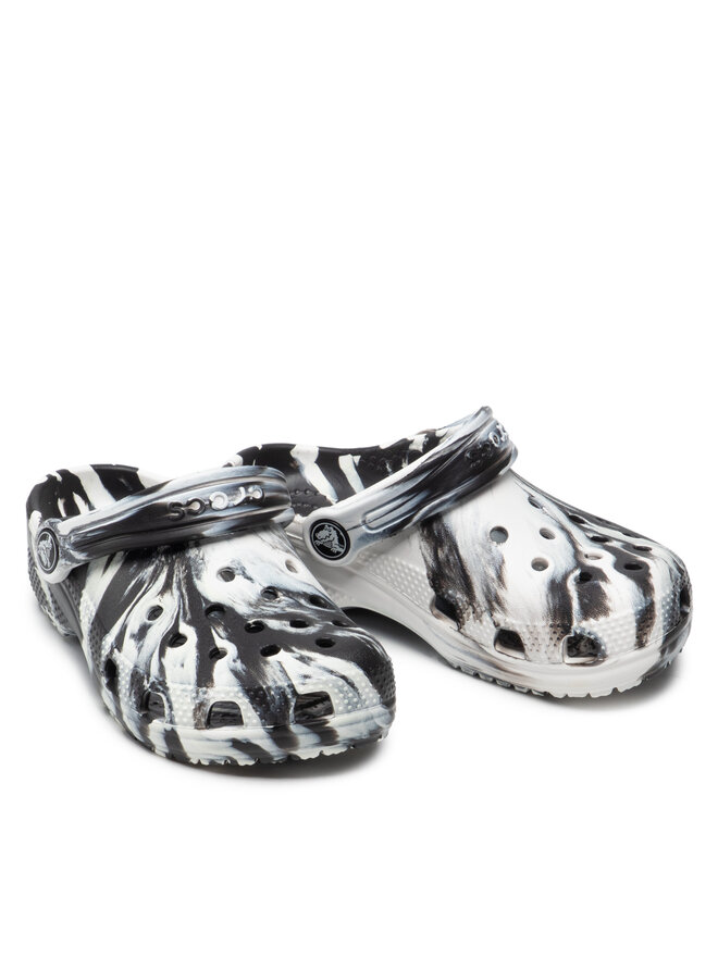 Klapki Crocs Classic Marbled Clog 207464 Czarny | eobuwie.com.pl