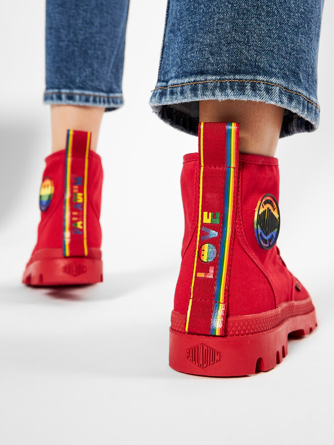 Trapery Palladium Pampa Smiley Pride 76879-614-M Czerwony | eobuwie.com.pl