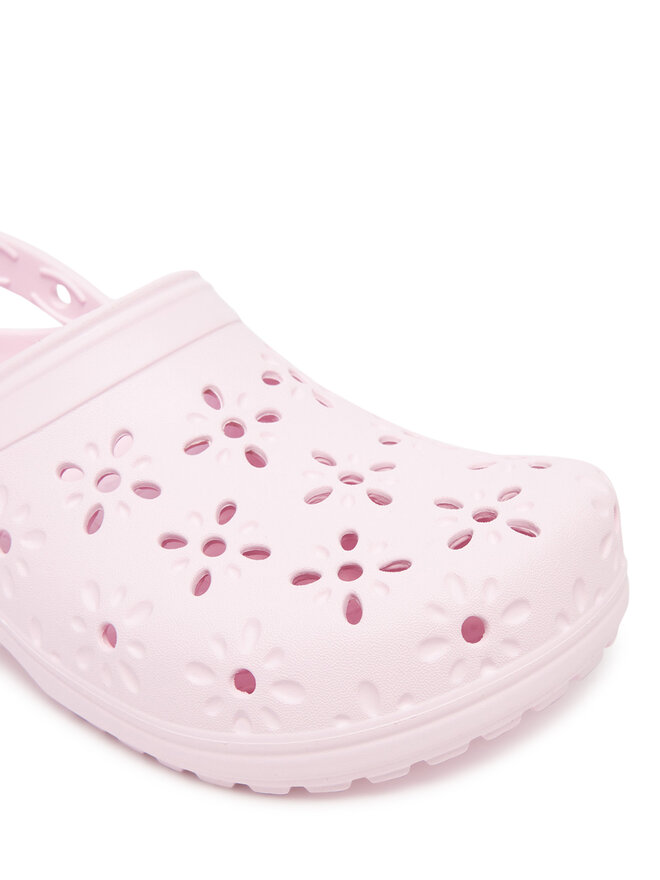 Şlapi Crocs Classic Floral Cut Out Clog 210927 Roz | epantofi.ro