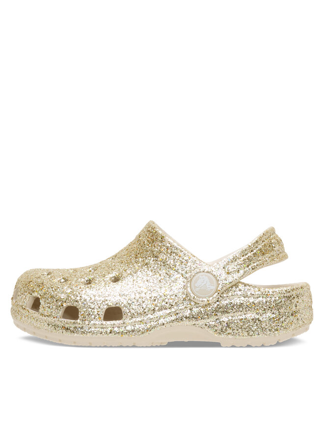 Klapki Crocs Classic Chunky Glitter Clog K 211939 Beżowy | eobuwie.com.pl