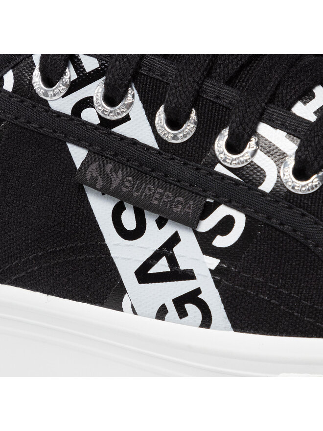 Tenisówki Superga 2790 Lettering Tape Jellysole S41161W Czarny ...