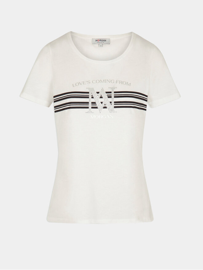 Morgan T-Shirt 241-DONNA Weiß Regular Fit | eschuhe.de