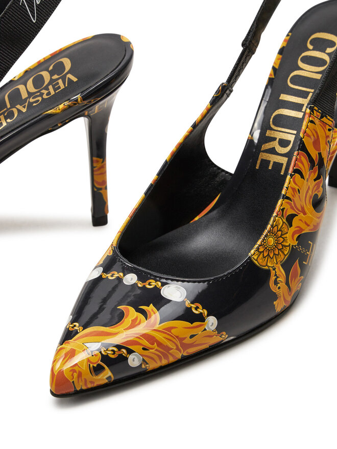 Pantofi cu toc subțire Versace Jeans Couture 77VA3S52 ZS366 Negru ...