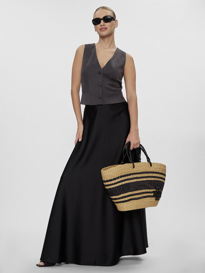 Kabelka Tory Burch Ella Striped Straw Basket Tote 135737 Béžová | eobuv.cz