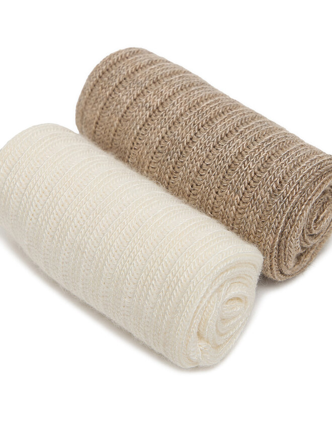 Șosete lungi Nine West CEO_AS_NW_08_W_AW25 (2 PACK) Écru | epantofi.ro