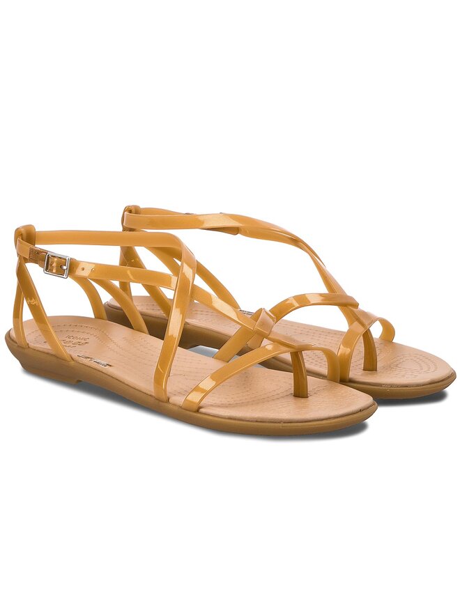 Sandały Crocs Isabella Gladiator Sandal W 204914 Brązowy | eobuwie.com.pl