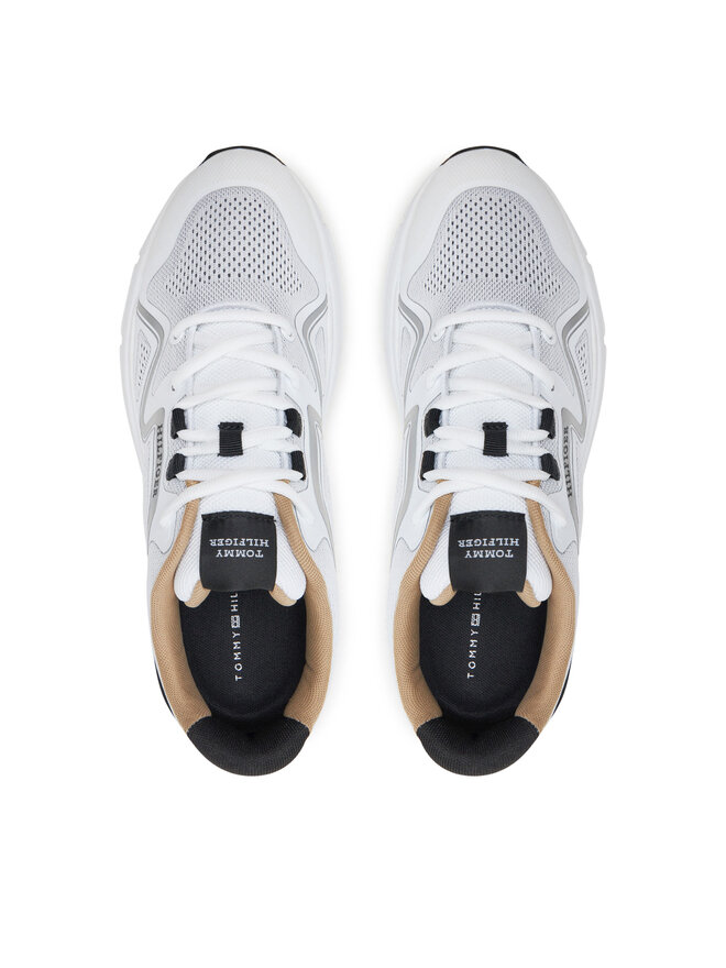 Sneakers Tommy Hilfiger M Runner Tech Knit FM0FM05109 Alb | epantofi.ro