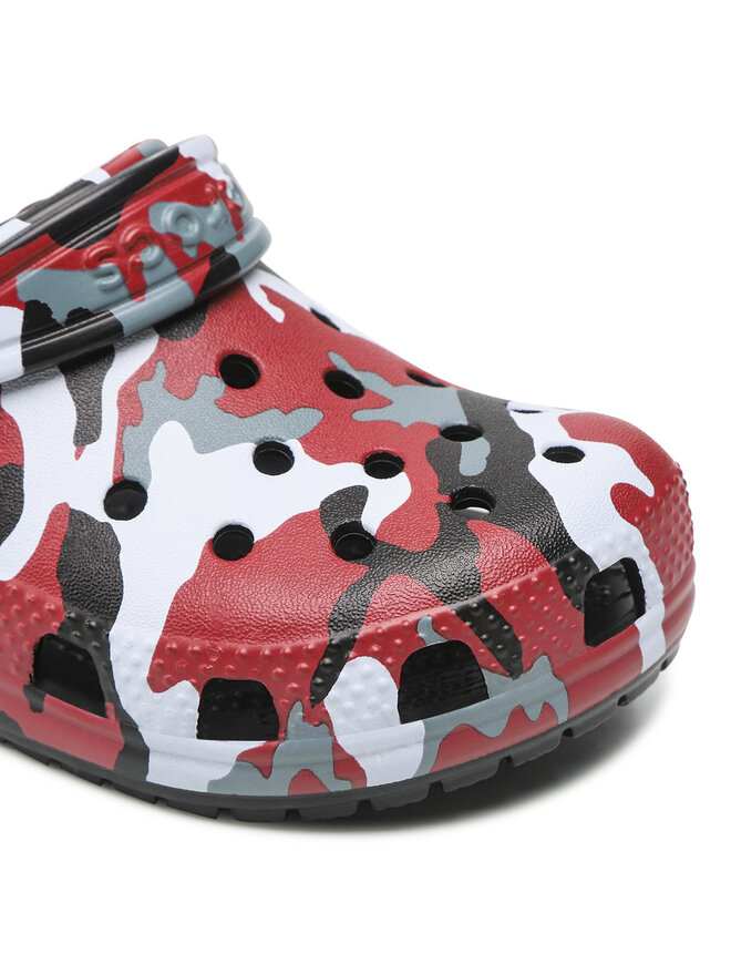 Pantoletten Crocs Classic Camo Clog 207594 Rot | eschuhe.de
