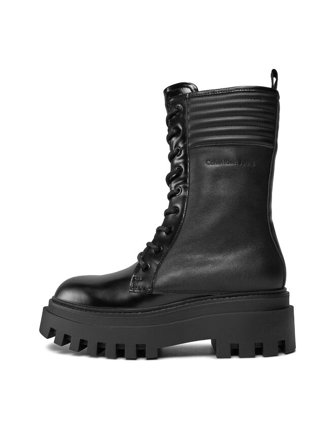 Botine Calvin Klein Jeans Flatform Knee Boot Laceup Lth Wn YW0YW01137 ...
