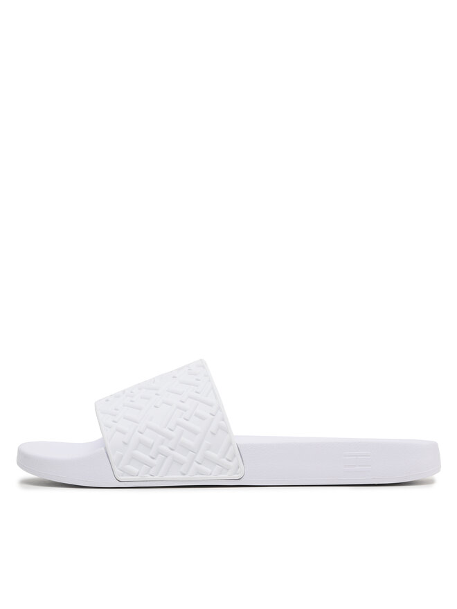 Chanclas Tommy Hilfiger Rubber Th Monogram Pool Slide FM0FM04464 Blanco ...