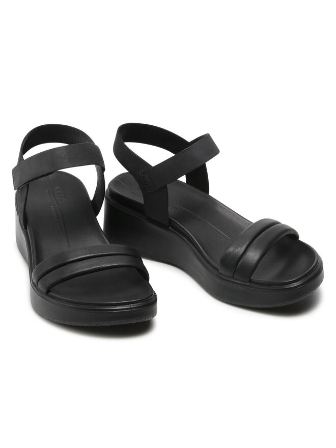 Sandały ECCO Flowt Wedge Lx W 27330351052 Czarny | eobuwie.com.pl