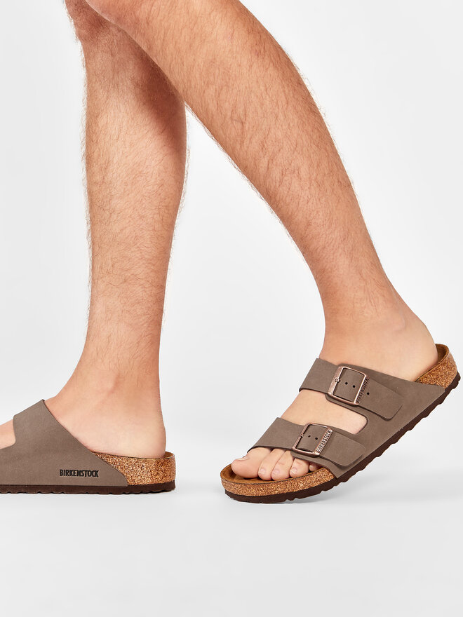 Klapki Birkenstock Arizona Birko-Flor nubuk 151181 Brązowy | eobuwie.com.pl