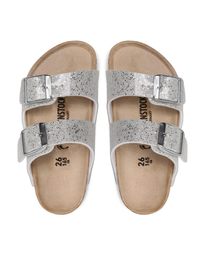 Pantoletten Birkenstock Arizona Kids Bs 1022230 Silberfarben | eschuhe.de