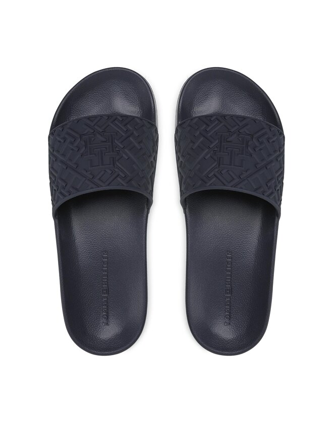 Chanclas Tommy Hilfiger Rubber Th Monogram Pool Slide FM0FM04464 Azul ...