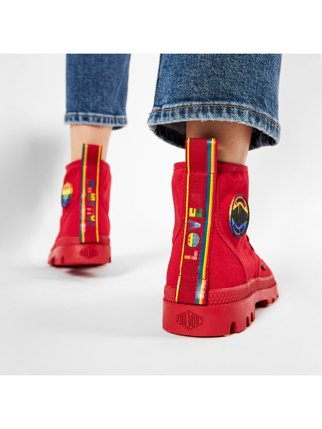 Schnürstiefeletten Palladium Pampa Smiley Pride 76879-614-M Rot ...