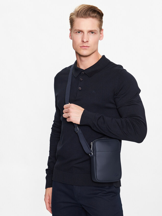 Geantă crossover Lacoste Slim Vertical Camera Bag NH2340HC Bleumarin | epantofi.ro