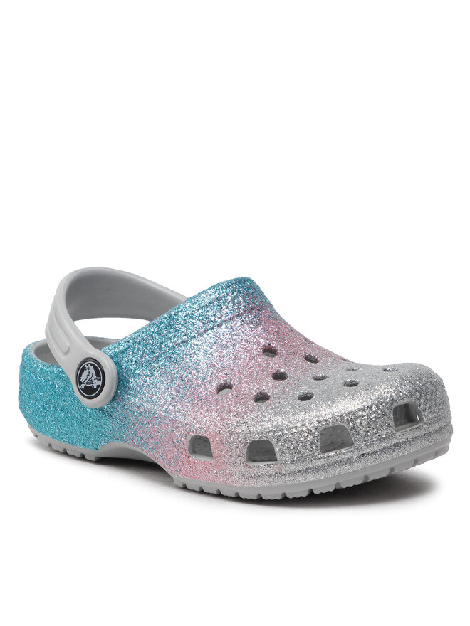 Şlapi Crocs Classic Glitter Clog K 206993 Argintiu | epantofi.ro