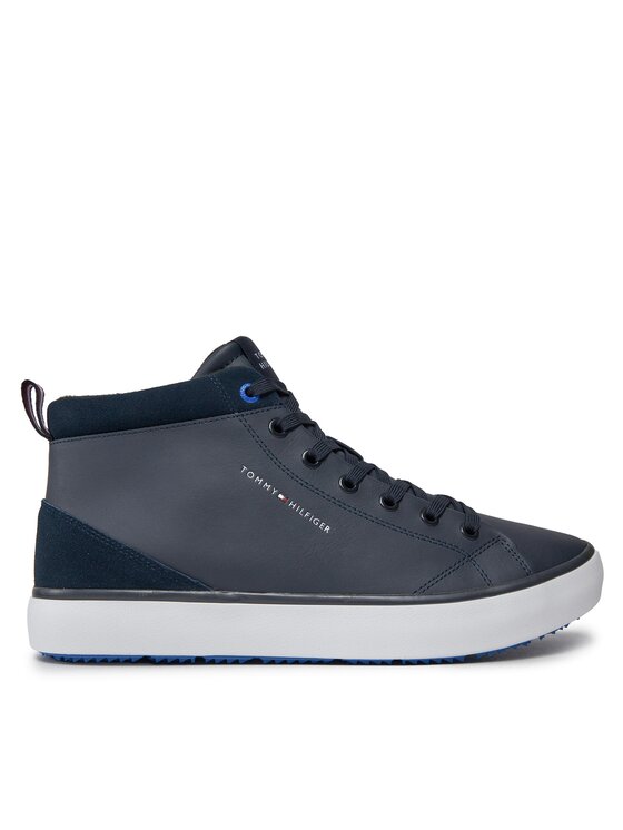 Сникърси Tommy Hilfiger Th Hi Vulc Cleat Lth Mix FM0FM04883 Тъмносин ...