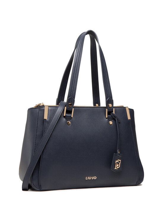 Torebka Liu Jo L Double Zip Satchel AA1184 E0017 Granatowy | Eobuwie.com.pl