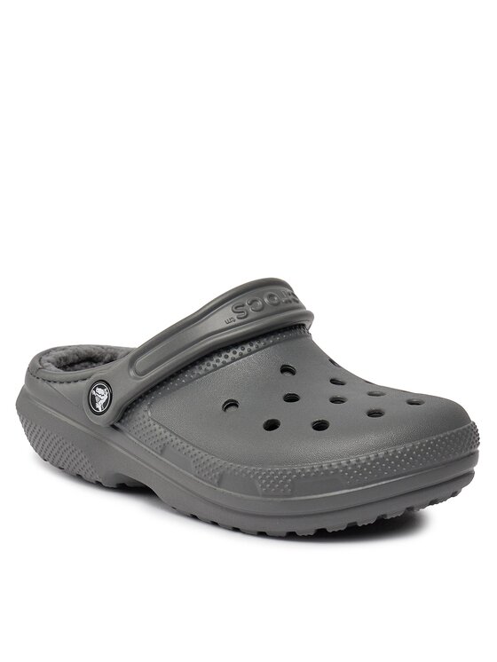 Nazouváky Crocs Classic Lined Clog 203591 Šedá | Eobuv.cz