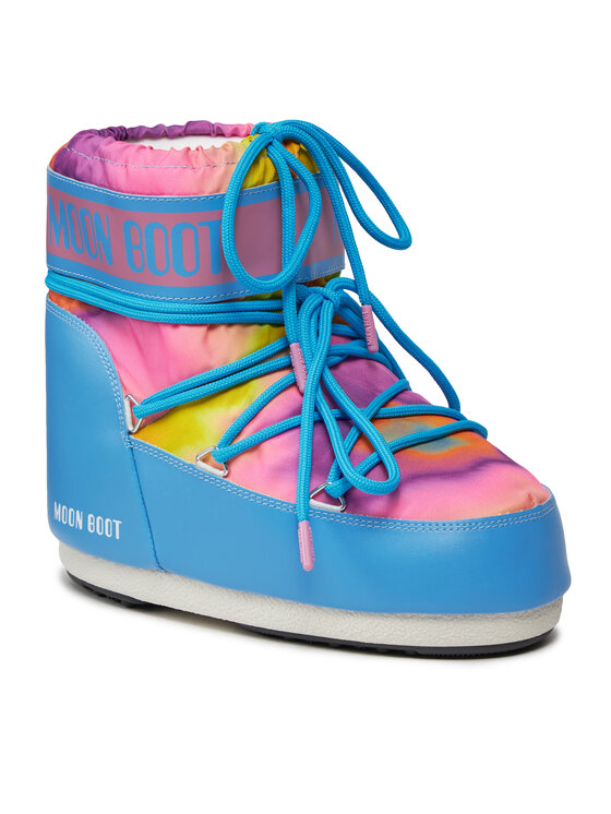 Śniegowce Moon Boot Low Tie Dye 14094200001 Niebieski | Eobuwie.com.pl