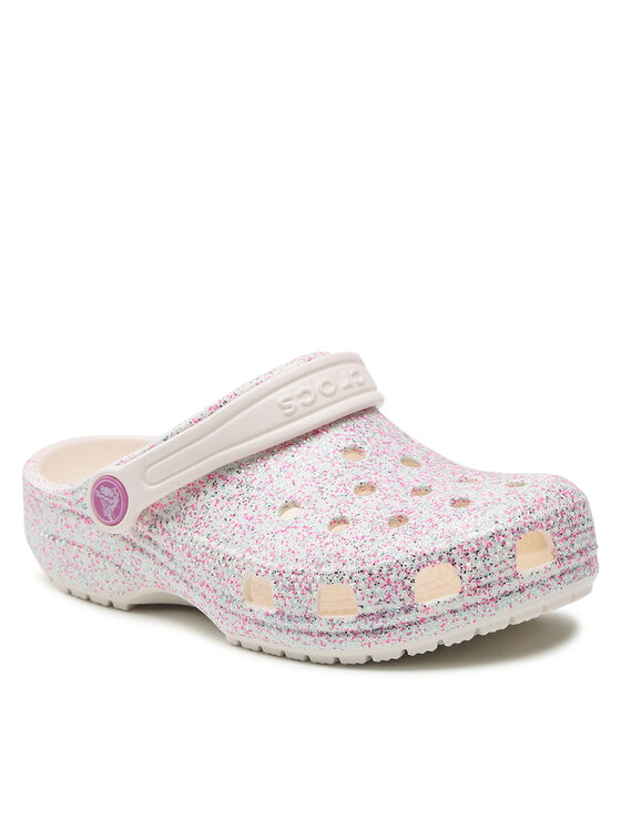 Nazouváky Crocs Classic Glitter Clog K 206993 Bílá | Eobuv.cz