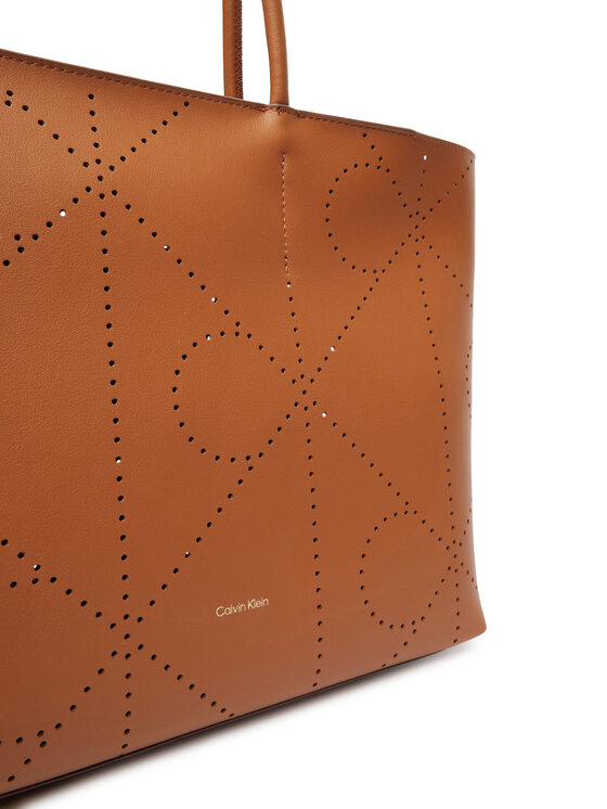Borsetta Calvin Klein Emblem Aop Perfor Lthr Tote LV04F3359G Marrone ...