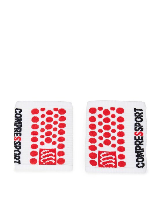 Zestaw frotek na rękę Compressport Sweatbands 3D.Dots WSTV2 Biały ...
