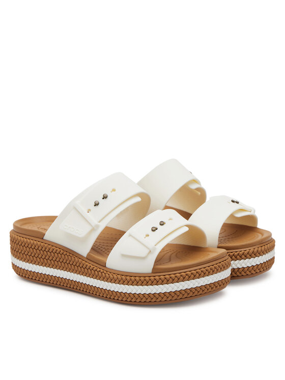 Klapki Crocs Brooklyn Woven Buckle 209978 Biały | Eobuwie.com.pl