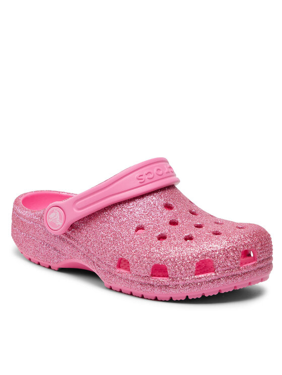 Klapki Crocs Classic Glitter Clog K 206993 Różowy | Eobuwie.com.pl