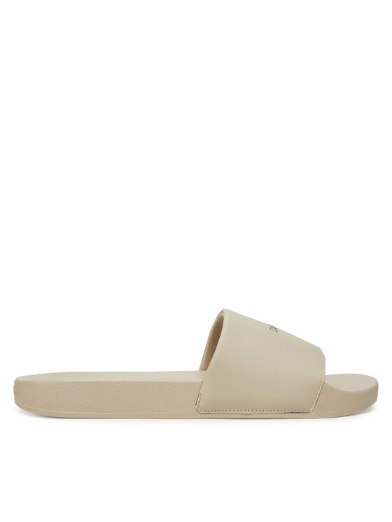 Чехли Calvin Klein Pool Slide W/ Ck Square HM0HM01754 Екрю | Obuvki.bg