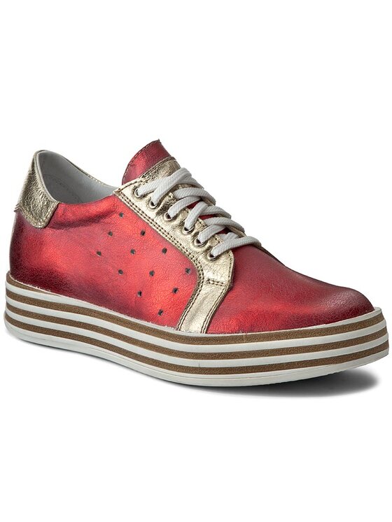 Sneakersy Simen 0460 Bordowy | Eobuwie.com.pl