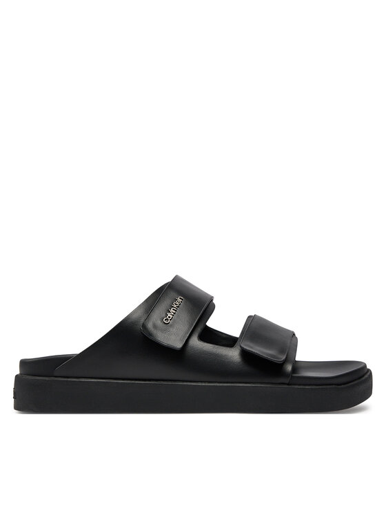 Nazouváky Calvin Klein Flat Adj Slide Calvin Mtl Lth HW0HW01954 Černá ...