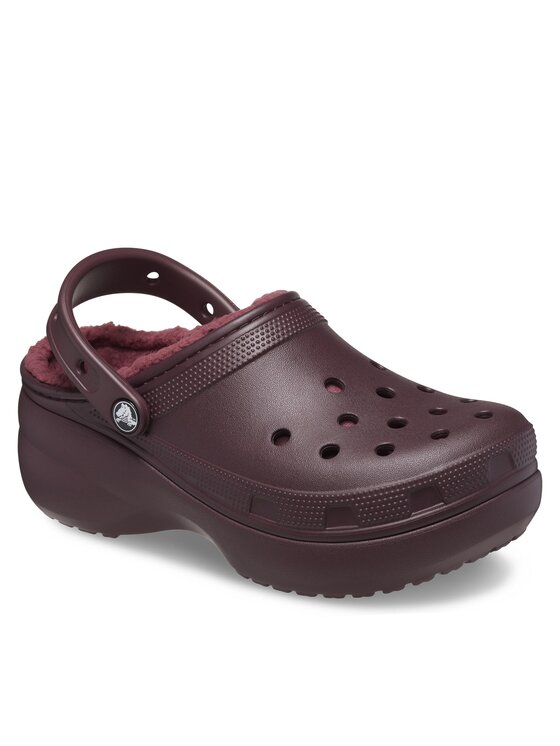 Nazouváky Crocs Crocs Classic Platform Lined Clog W 207938 Bordó | Eobuv.cz